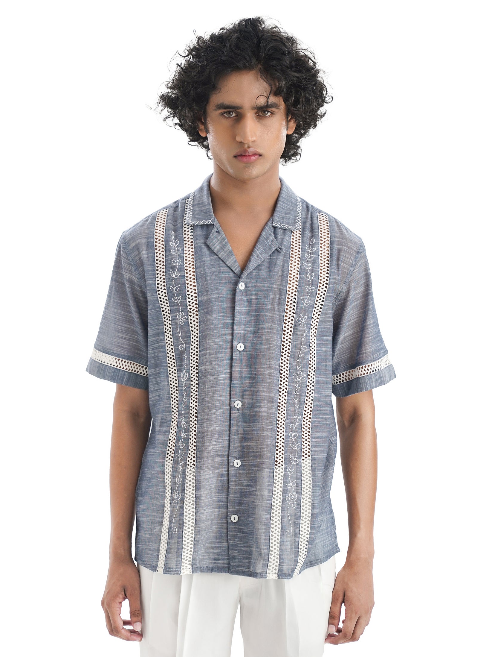 Shop Le Treillis Blue Chambray Resort Shirt for Men – Notre Âme